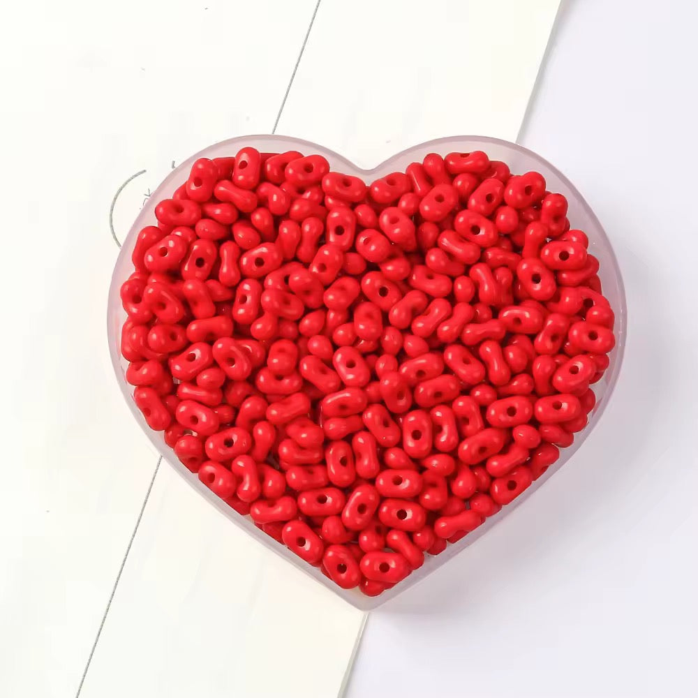 BBB 325 (m) Red Peanut Shiny Bead ( 1 pc ) UV Plated Acrylic ( 4*6 mm ...